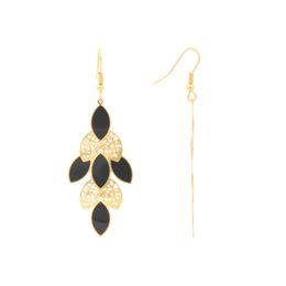 Luxenter Ohrringe mit 18 Karat Gelbgold-Finish und schwarzer Lackierung &ndash; Zamku
