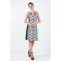 Schwarz-wei&szlig;es &auml;rmelloses Kleid