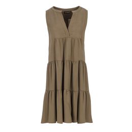 &Auml;rmelloses olivfarbenes A-Linien-Kleid