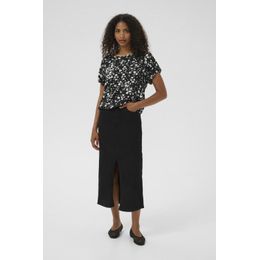 Kaffe Kurzarm-Bluse KAbeathe Loose fit black white