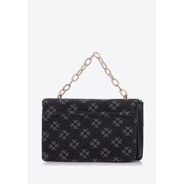 Wittchen Damen-Umh&auml;ngetasche aus Denim mit Monogramm, schwarz