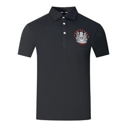 Aquascutum Aldis London Logo Schwarzes Poloshirt