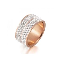 Bague Elodie - Or Ros&eacute; et Cristal