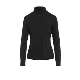 Lang&auml;rmeliger Pullover mit Polokragen schwarz