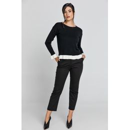 Schwarze Gabardine-Hose