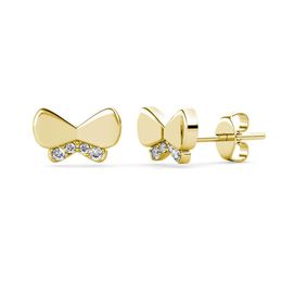 Schmetterlingsschleifen-Ohrringe - Gold und Kristall