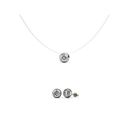 Mond-Set und Box - Silber und Kristall