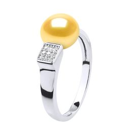 Ring Verstellbarer S&uuml;&szlig;wasserperlenschmuck 9-10mm Golden 925