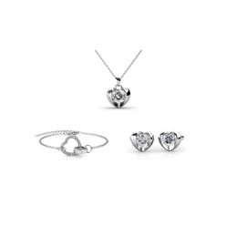 Simply Love Verschlossenes Herz f&uuml;r Baum Set - Silber und Kristall