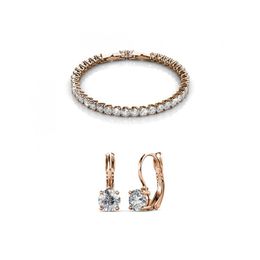 Rundes Venus-Set - Ros&eacute;gold und Kristall