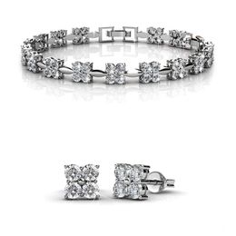 S&uuml;&szlig;e quadratische Sets - Silber und Kristall