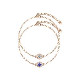 Geburtsstein-Armb&auml;nder &ndash; Ros&eacute;gold, Kristall und Lila