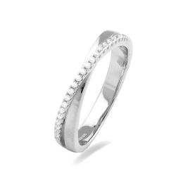 Luxenter Ring aus 925er Sterlingsilber mit Zirkonia, rhodiniert &ndash; Sabuk