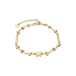 Luxenter Armband aus 925er Sterlingsilber und Zirkonia in Rubinoptik mit 18 Karat Gelbgold-Finish &ndash; Pirox