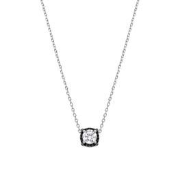 Luxenter Halskette aus 925er Sterlingsilber und Onyx-Zirkonia mit Rhodiumbeschichtung &ndash; Lehak
