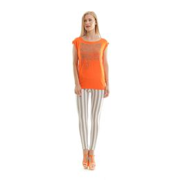 &Auml;rmelloses Print-Top in Orange