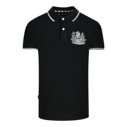 Aquascutum Unisex Erwachsenen Aldis Polo-Shirt mit Kontrastfarbe (Schwarz)