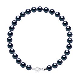 DIADEMA - Armband - Echte S&uuml;&szlig;wasserperlen - Schwarzer Tahitian Style - Silber