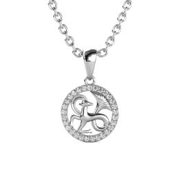 Steinbock Sternzeichen Anh&auml;nger - Silber und Kristall