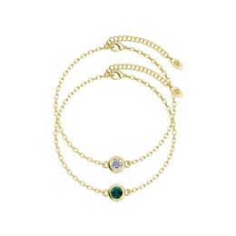 Geburtsstein-Armb&auml;nder - Gold, Kristall und Gr&uuml;n