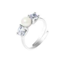 DIADEMA - Massiver Ring mit S&uuml;&szlig;wasserperle - Pure White Kollektion