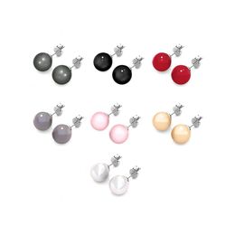 7 Tage bunte Perlenohrringe - Silber und Multi