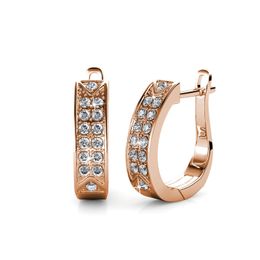 Creolen &bdquo;Meg&ldquo; &ndash; Ros&eacute;gold und Kristall