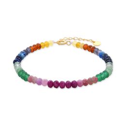 Luxenter Armband aus 925er Sterlingsilber mit mehrfarbigem Kristall, veredelt mit 18 Karat Gelbgold &ndash; Loidea
