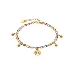 Luxenter Armband aus 925er Sterlingsilber und mehrfarbig lackiert, 18 Karat Gelbgold-Finish &ndash; Ximue