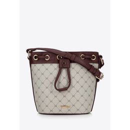 Wittchen Damen-Beuteltasche aus &Ouml;ko-Leder mit Monogramm in Grau und Burgunderrot