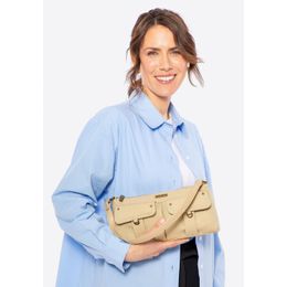 Wittchen Damen-Schultertasche mit F&auml;chern, beige Baumwolle