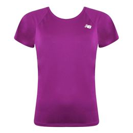 New Balance Neues Gleichgewicht Kurzarm Pink Round Neck Womens Kern Run T-Shirt WT93868 JJL