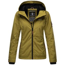 Marikoo Damen &Uuml;bergangsjacke leichte wind- und wasserabweisende Jacke mit Kapuze Moosgr&uuml;n