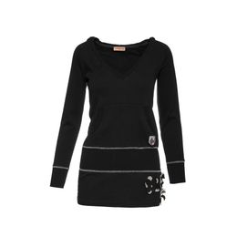 Schwarze Tunika mit Kapuze und Applizierung