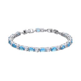 Luxenter Armband mit Silber-Finish und Zirkonia in Aquamarin &ndash; Libsi