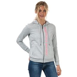 Armani Exchange Damen Kapuzenpullover mit Rei&szlig;verschluss in Grau