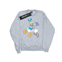 Disney - "Donald And Daisy Duck Kiss" Sweatshirt f&uuml;r Damen (Grau)