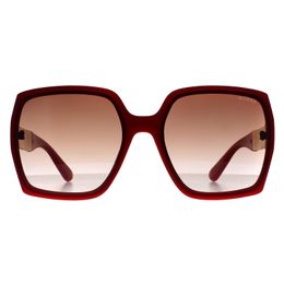Guess Schmetterling Womens Gl&auml;nzend Rot Braun Farbverlauf GO00031