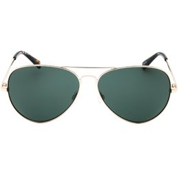 Hellgoldene Sonnenbrille mit gr&uuml;nen Gl&auml;sern von Banana Republic