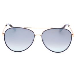 Juicy Couture Sonnenbrille mit silbernen Gl&auml;sern und blauen Details in Gold