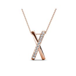 X Duo-Anh&auml;nger - Rosegold und Kristall