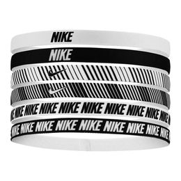 Nike Gedrucktes Flex Classic Stirnband (Packung mit 6) (Wei&szlig;/Schwarz)