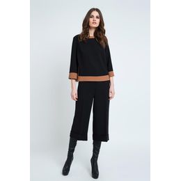 Schwarze Culottes mit Aufschlag