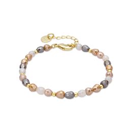 Luxenter Armband aus braunem Kristall mit 18 Karat Gelbgold-Finish &ndash; Likdu