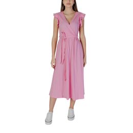 B.Young L&auml;ssiges Midi-Kleid mit R&uuml;schens&auml;mlern Wickelkleid