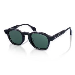 De-Gamme &ndash; Schwarze, quadratische polarisierte Sonnenbrille mit geometrischem Rahmen &ndash; Saint Marlo