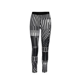 Seidige Hose mit schwarz-wei&szlig;em Print