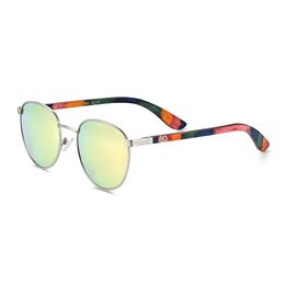 Earth Wood Boracay Polarisierte Sonnenbrille - Regenbogen/Gr&uuml;n