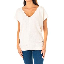 La Martina Damen Kurzarm Pullover mit V-Ausschnitt LWS007