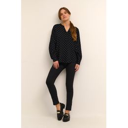 Kaffe Langarm-Bluse Regular fit Black/White Dot black white